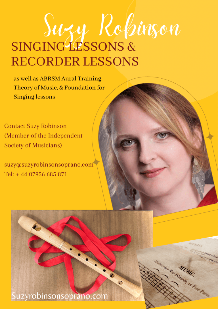 Suzy Robinson, singing and recorder teacher – Suzy Robinson soprano